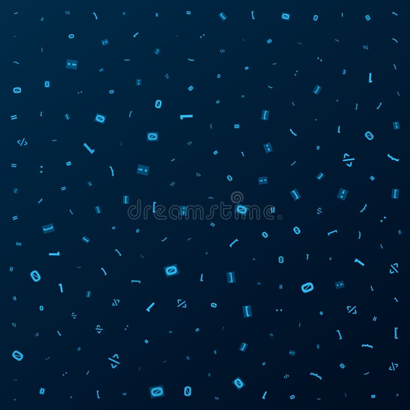 Abstract Background from Different Programming Symbols. Hi-tech and ...