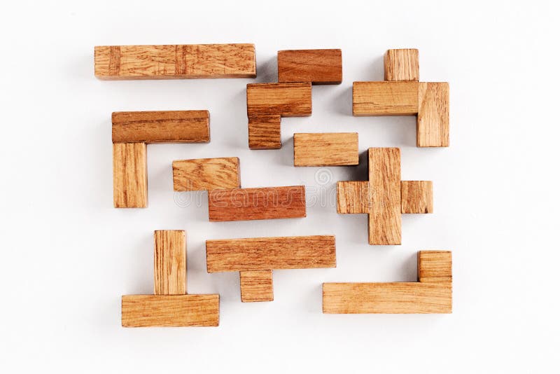 Different Shapes Wooden Blocks On White Background Stock Photo - Image ...