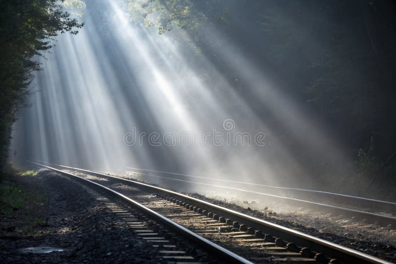 Abstract Background with Diffused Tracks of Bright White Rays Stock ...