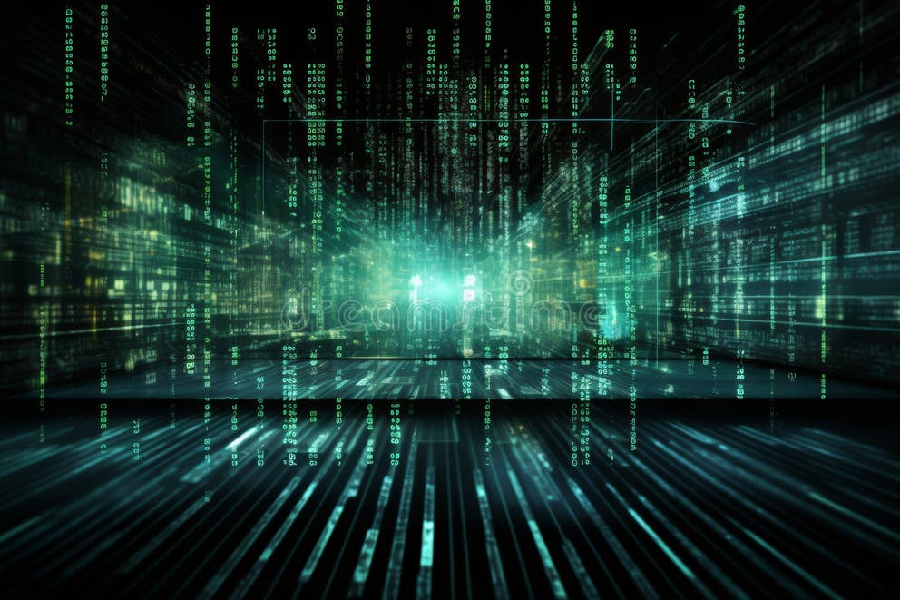 Abstract Digital Binary Code Data on Computer Screen Background for Technology Concept Stock ...