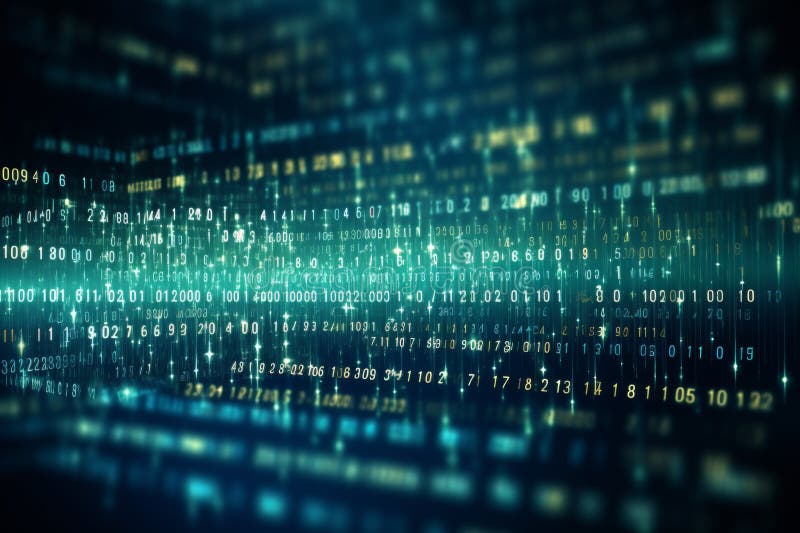 Binary Code Displayed On Computer Screen Background For Technology