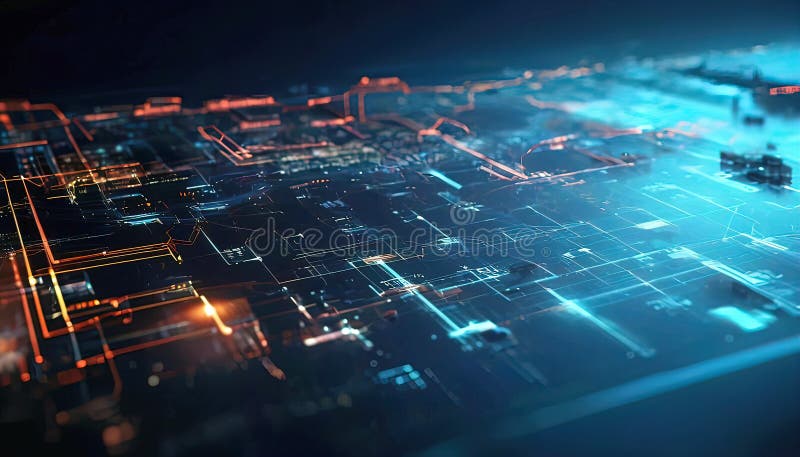 Abstract Background of Digital Code Flow, Neural Networks, Artificial Intelligence, Stock ...