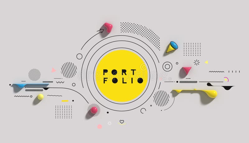 Abstract Background Digital 3d Illustration Poster Design Stock ...