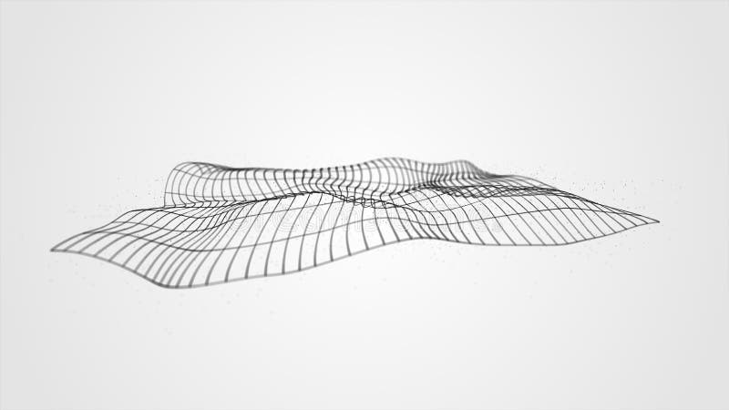 Abstract Background with Digital Data Fractal Mesh Stock Illustration ...