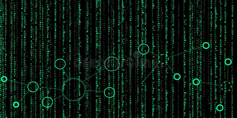 Abstract Background, Digital Data , Green Matrix Stock Vector ...