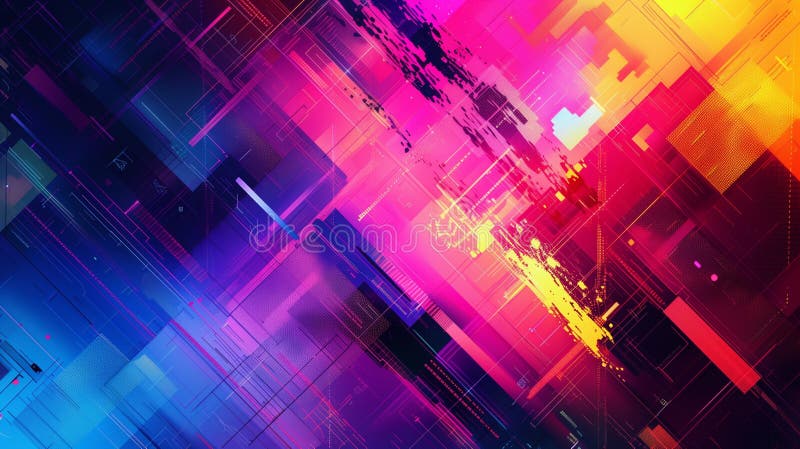 An Abstract Background with a Digital Glitch Effect in Vibrant Colors ...