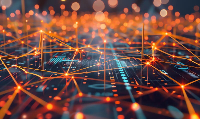 Abstract Background of Digital Network and Data Connection Lines ...