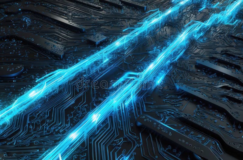 Abstract Background a Digital Network through a Visually Stylized ...