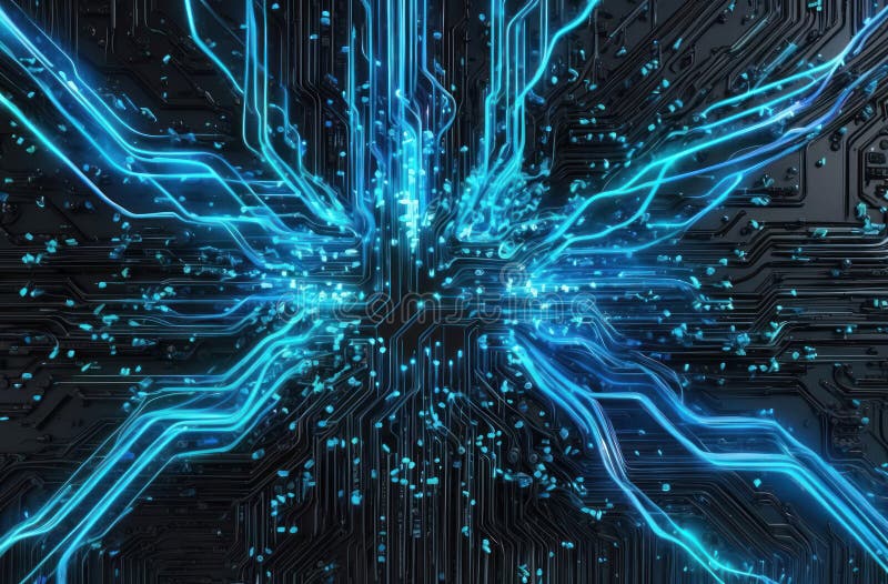 Abstract Background a Digital Network through a Visually Stylized ...