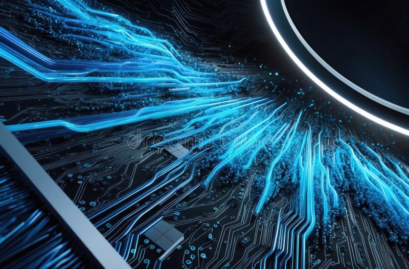 Abstract Background a Digital Network through a Visually Stylized ...