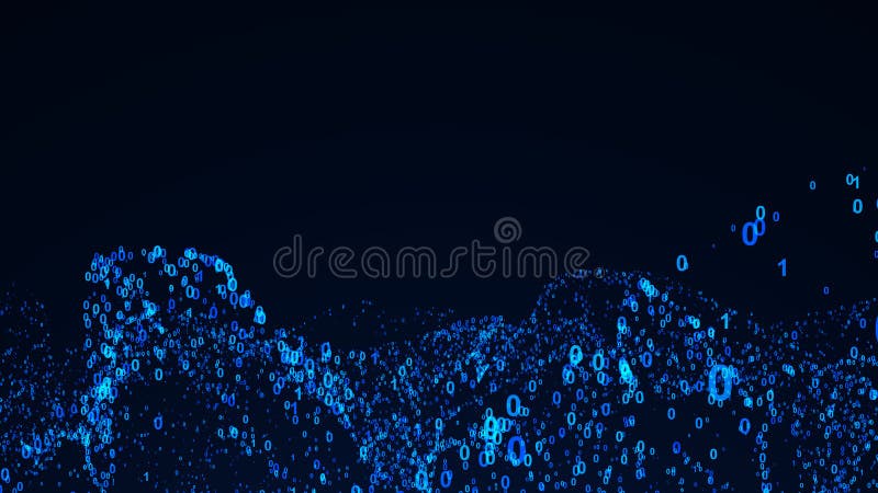 Abstract Background with Digital Numbers. 3d Rendering Stock ...