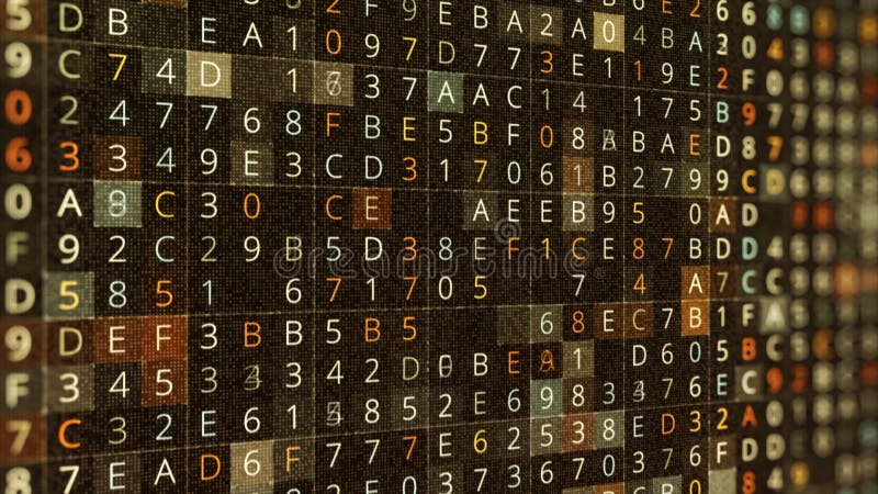 Abstract Coding Wall with Running Data, Seamless Loop. Animation Stock ...