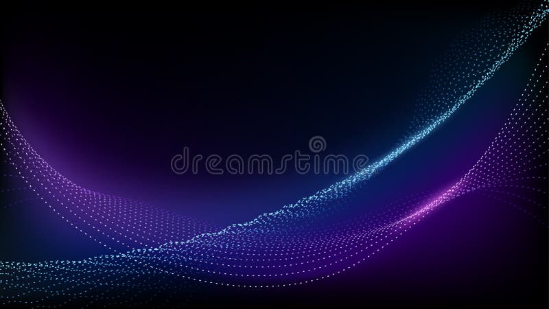 Abstract Background with Digital Particles. Sparkling Magical Particles ...