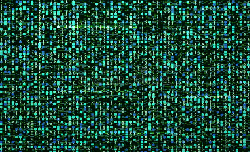 Abstract Background With Digits Binary Numbers Computer Screen Stock Illustration