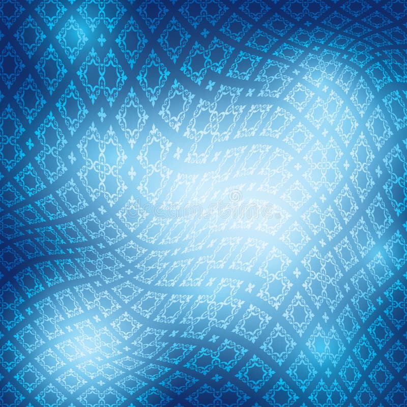 Abstract Vector Background with Distorted Ornament - Blue Stock Vector ...