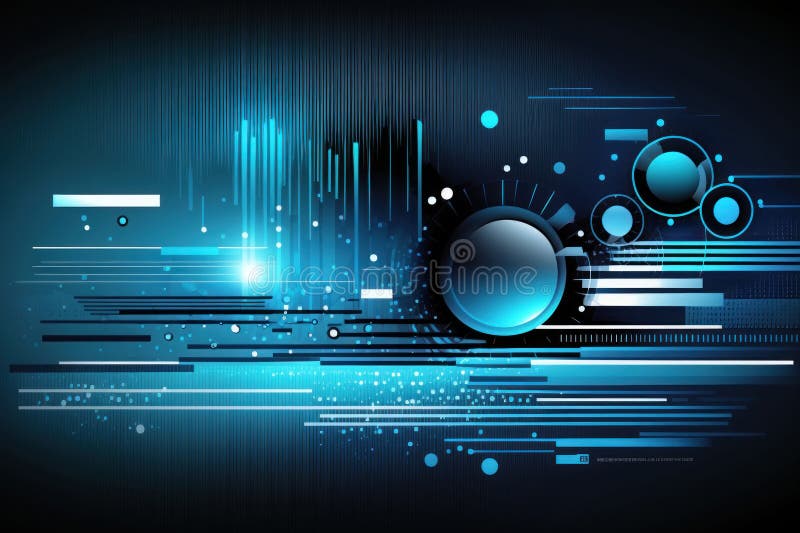 Abstract Background with Dots, Lines, Polygonal Shapes on Dark Blue ...