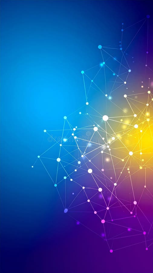 Abstract Background Dotted and Connection Line, Glow and Blur Effect ...