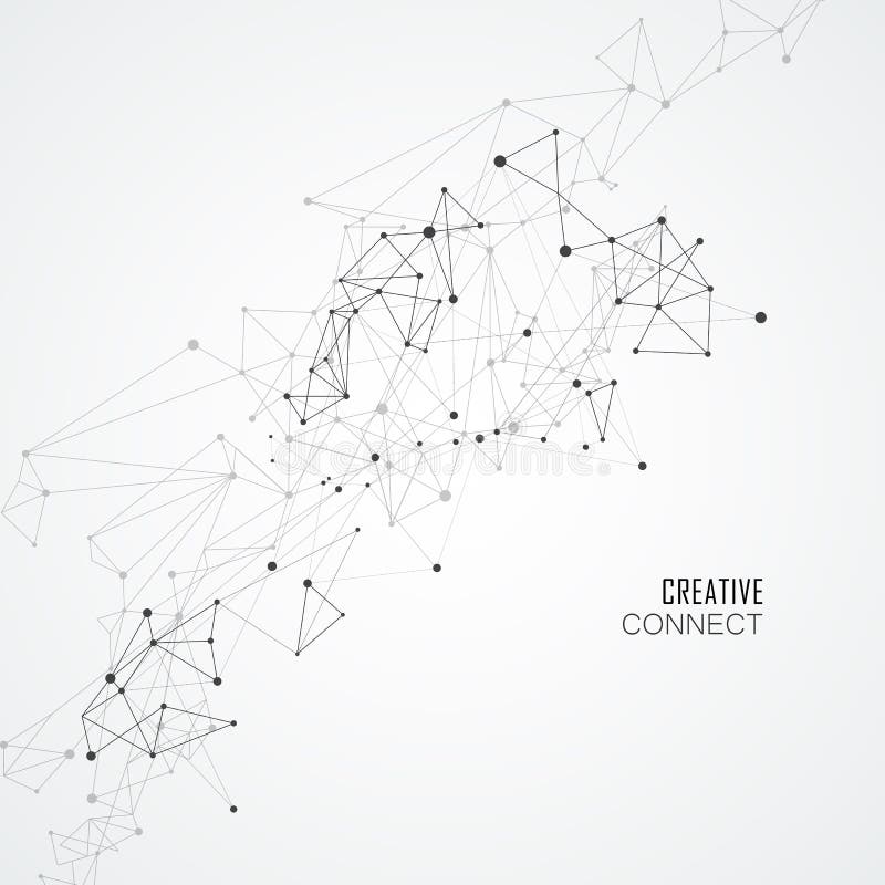 Abstract Background with Dotted Grid. Connected Lines and Cells Stock ...