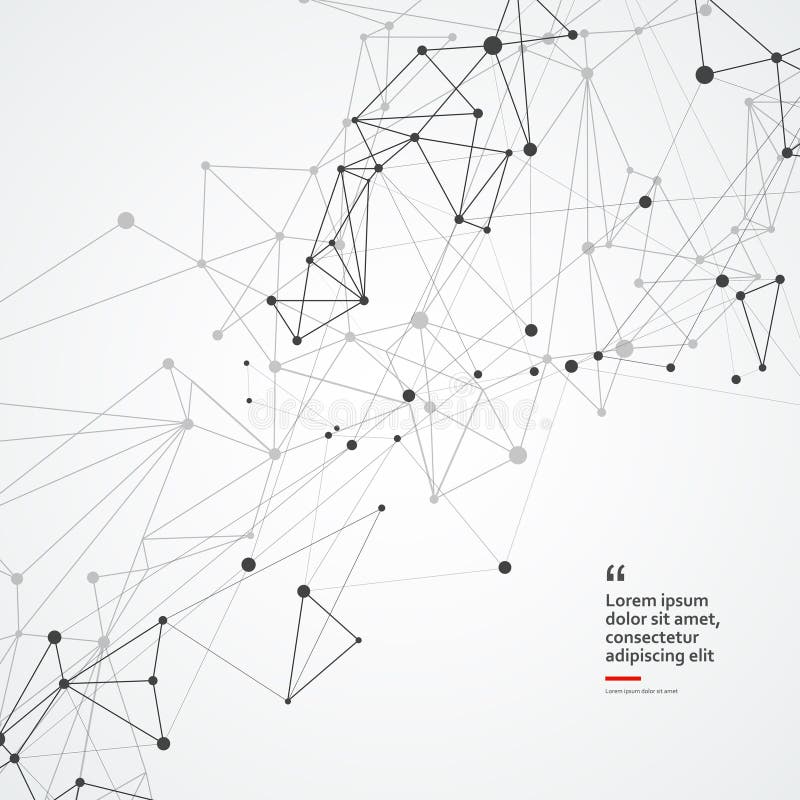 Abstract Background with Dotted Grid. Connected Lines and Cells Stock ...