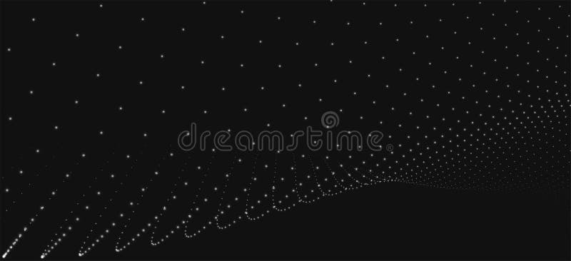 Abstract Background with Dynamic Black and White Wave. Futuristic ...