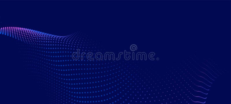 Abstract Background with Dynamic Color Wave. Futuristic Dotted Wave of ...