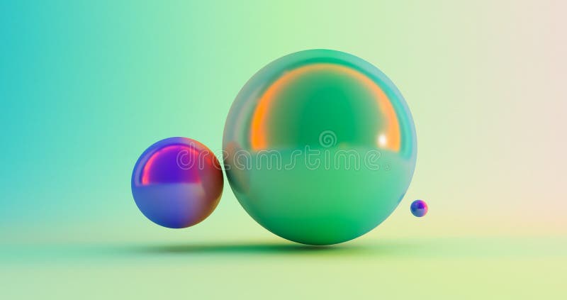 Abstract Background with Dynamic 3d Spheres. Falling 3d Balls Stock ...