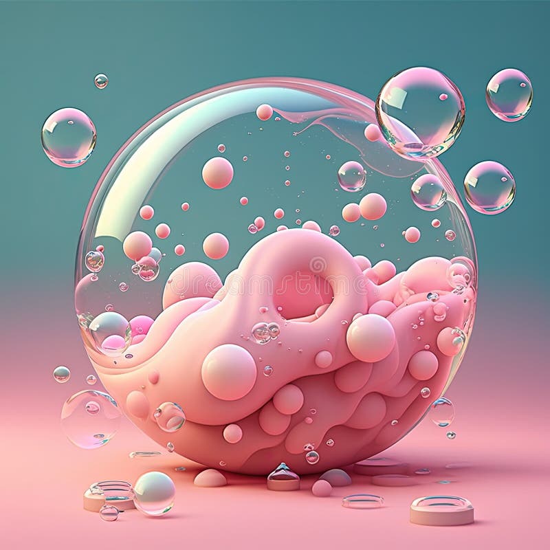 Pink Bubble Gum Bubbles, Very Detailed, Y2K, Nostalgic AI Generative ...