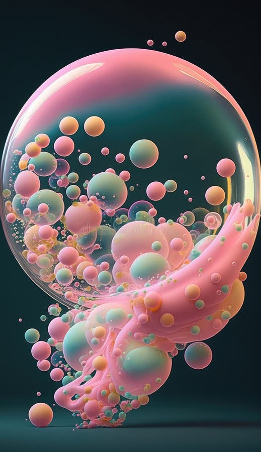 Pink Bubble Gum Bubbles, Very Detailed, Y2K, Nostalgic AI Generative ...