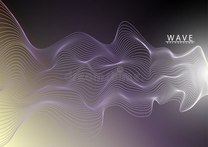 Abstract Background Dynamic Line Wave on Gradient Background Vector ...