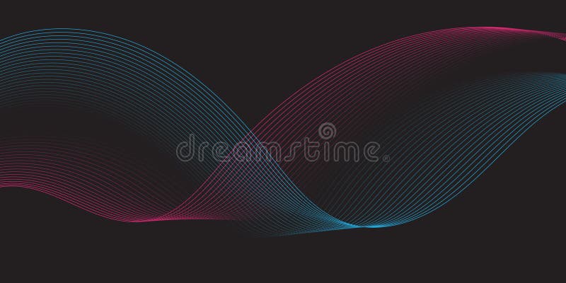 Abstract Background with Dynamic Linear Waves. Vector Illustration in ...