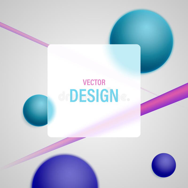 Abstract Background with Dynamic Lines and Balls Under a Transparent ...