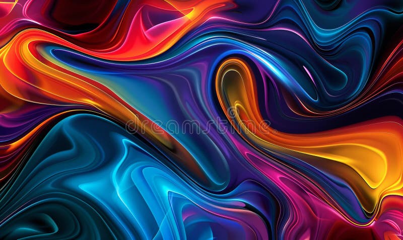 Abstract Background with Dynamic Lines and Colorful Splash Patterns ...