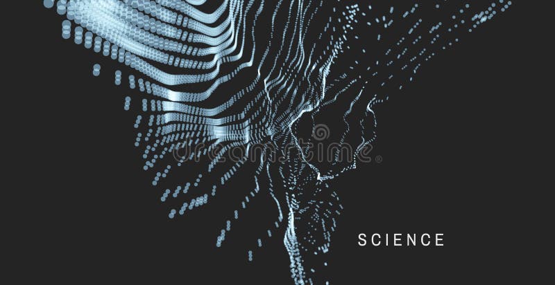 Abstract Background with Dynamic Particles. Circular Grid Pattern Stock ...