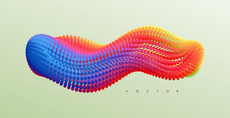 Abstract Background with Dynamic Particles. 3d Vector Illustration for ...