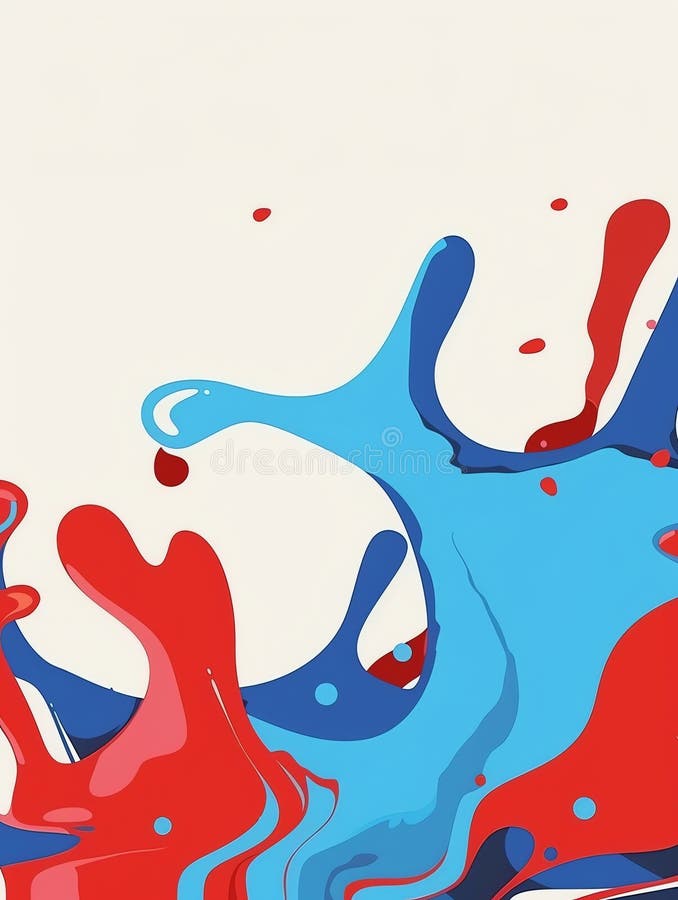 Abstract Background with Dynamic Splashes of Red and Blue Paint ...