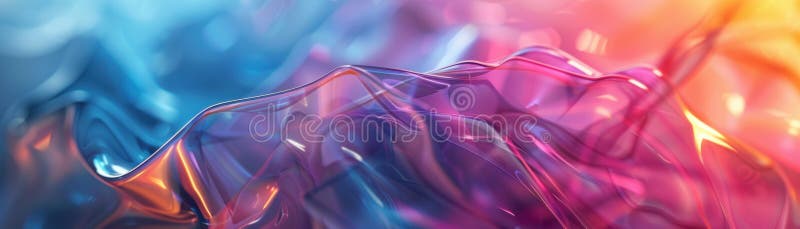 Abstract Background, Dynamic Translucent Shapes in an Array of Colors Form an Iridescent ...