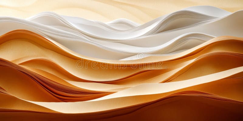 Abstract Background, Earthy Tone Wave Patterns, Layered Paper Design ...