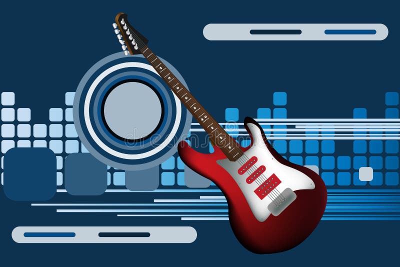 Abstract Background with Electric Guitar Stock Vector - Illustration of ...
