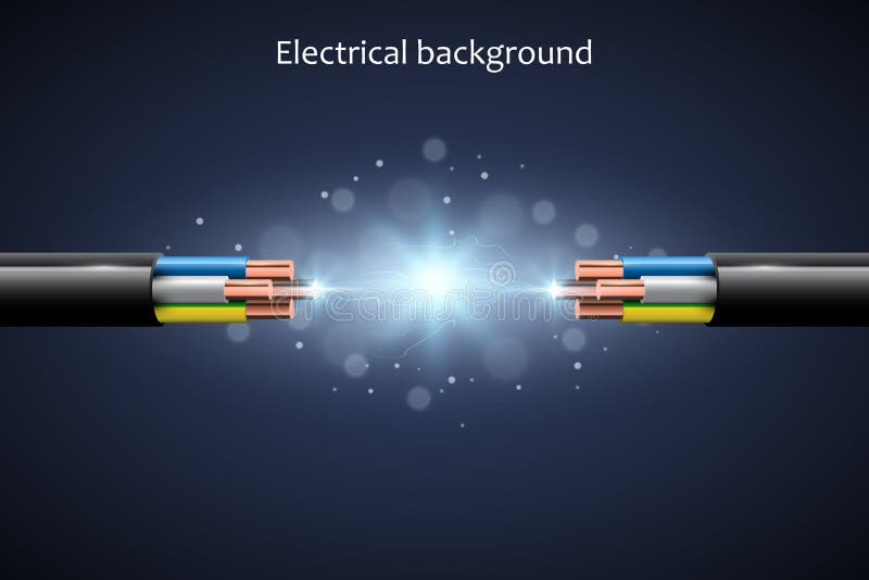 Abstract Background with Electrical Cables Stock Vector - Illustration ...