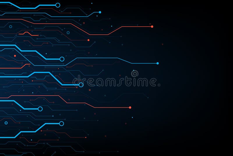 Abstract Background Electronic Print Circuit Dot and Line Stock Vector ...