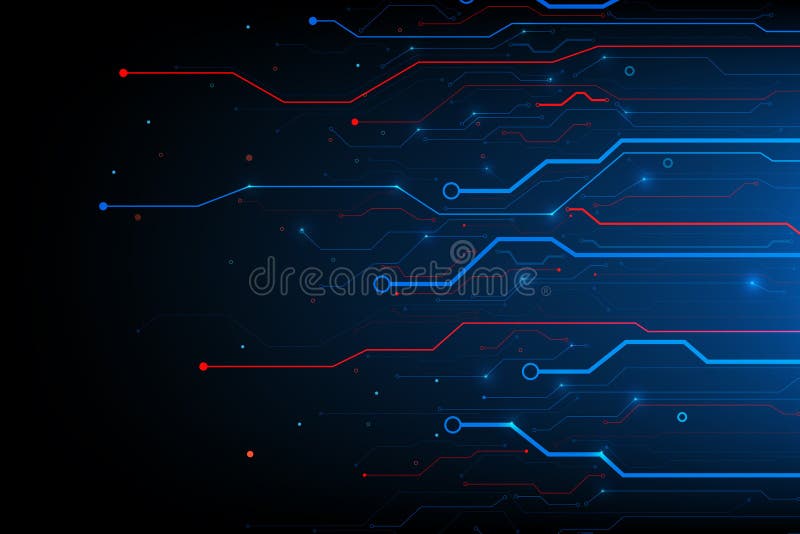 Abstract Background Electronic Print Circuit Dot and Line Stock Vector ...
