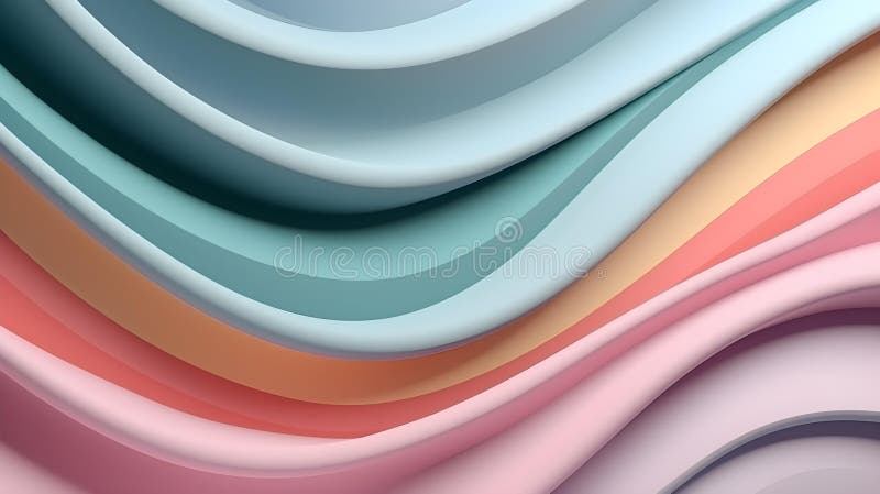 Abstract Background with Elegant Dynamic Waves in Pastel Colors Stock ...