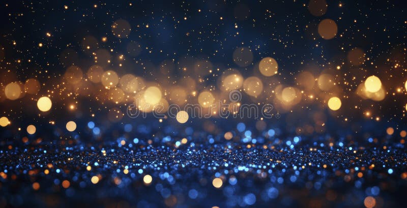 Abstract Background with Elegant and Sharp Dark Blue and Gold Particles ...