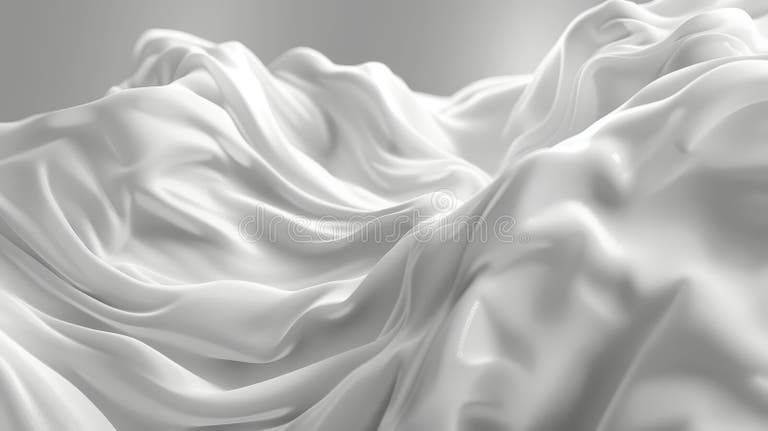 Abstract Background Elegant White Flowing Fabric in Soft, Luxurious ...
