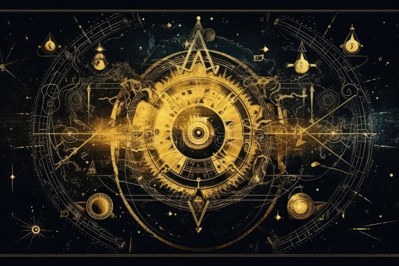 Abstract Background with Elements of Alchemy and Occultism Stock Image ...