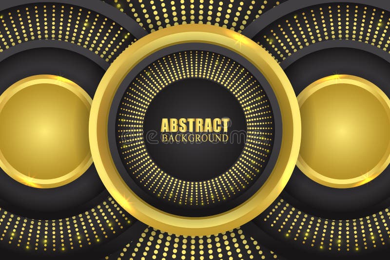 Abstract Background Ellipse Shape with Black and Gold Color Stock ...