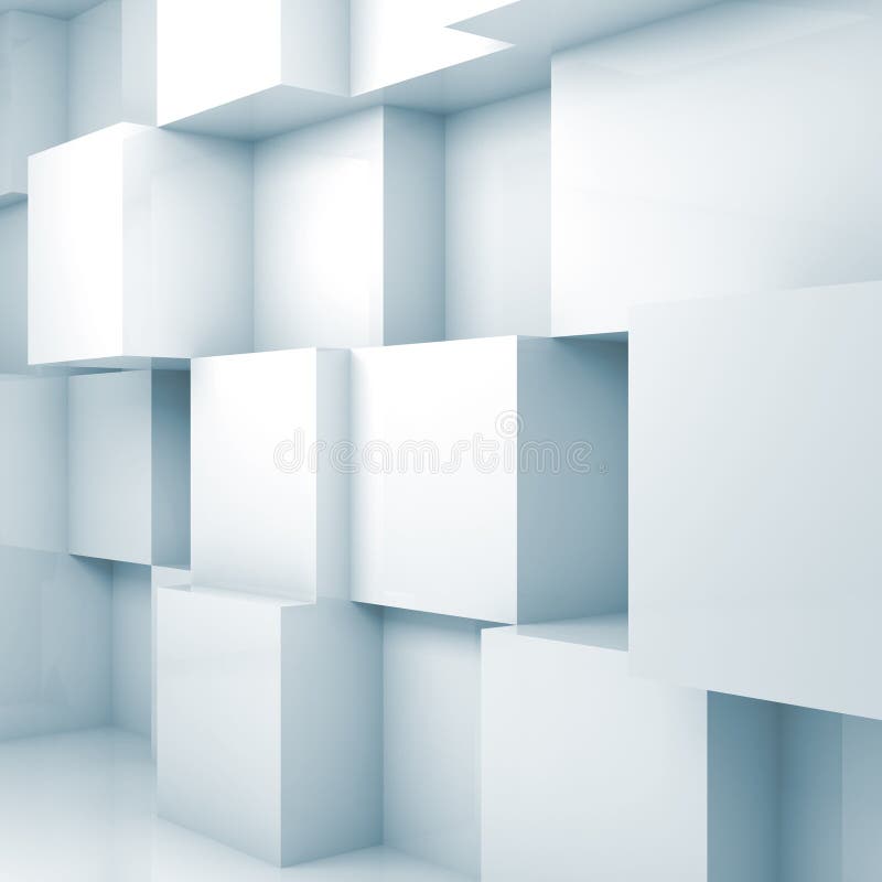 Abstract 3d Background with White Cubes Stock Illustration ...