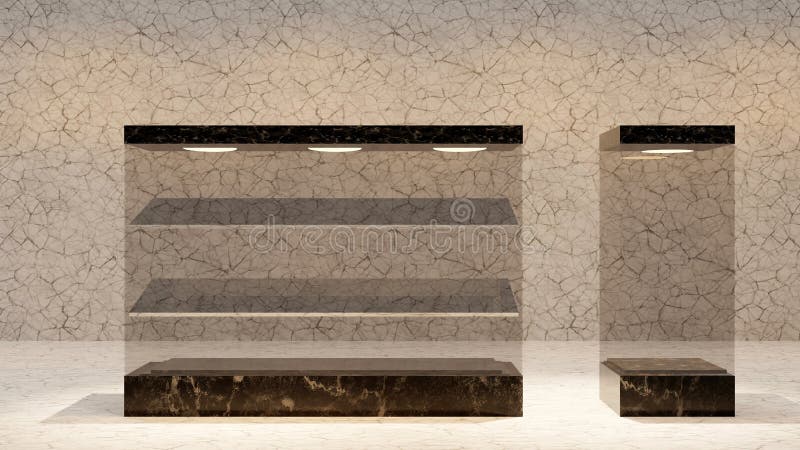 Background Empty Object Glass Display Showcase ,3D Illustration ...