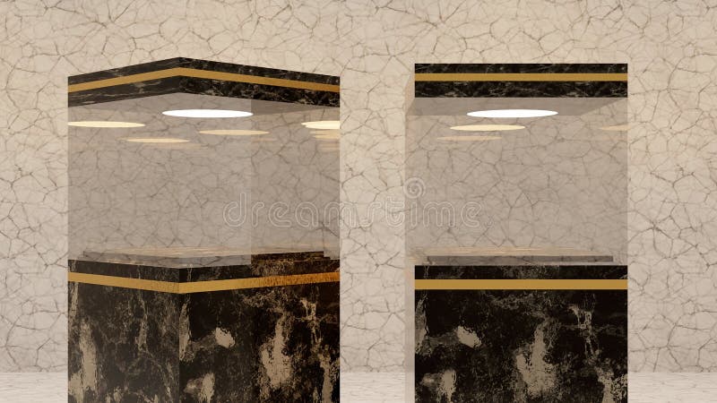 Background Empty Object Glass Display Showcase ,3D Illustration ...