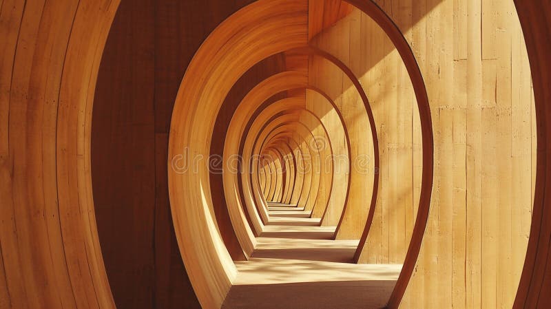 Abstract Background, Endless Tunnel of Wooden Arches , Architectural ...